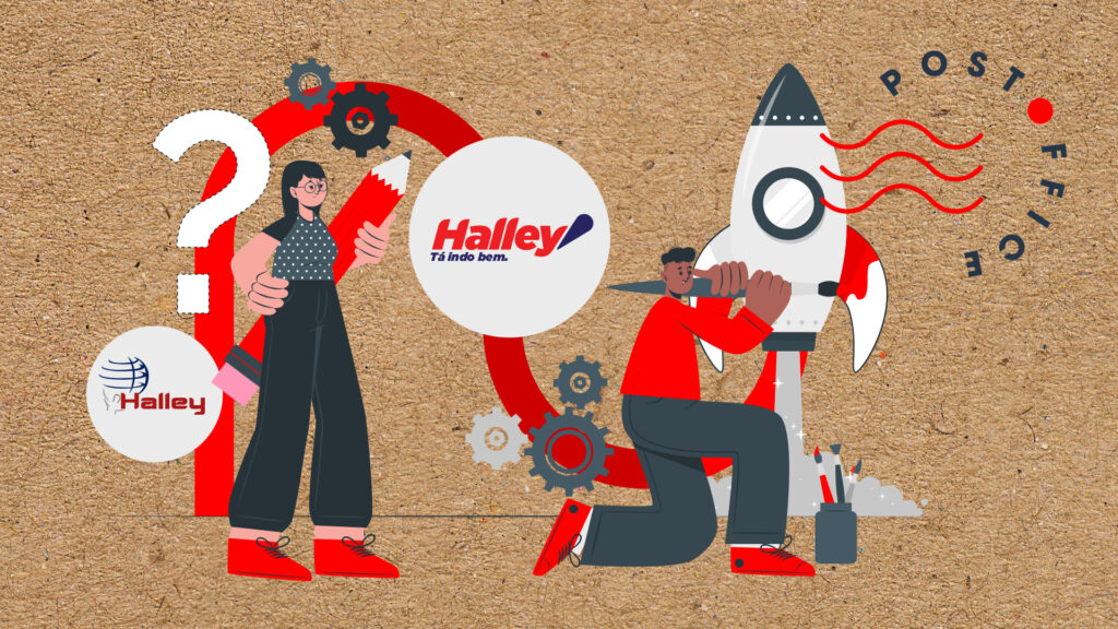 Logotipo e slogan: Halley de cara nova - PostOffice